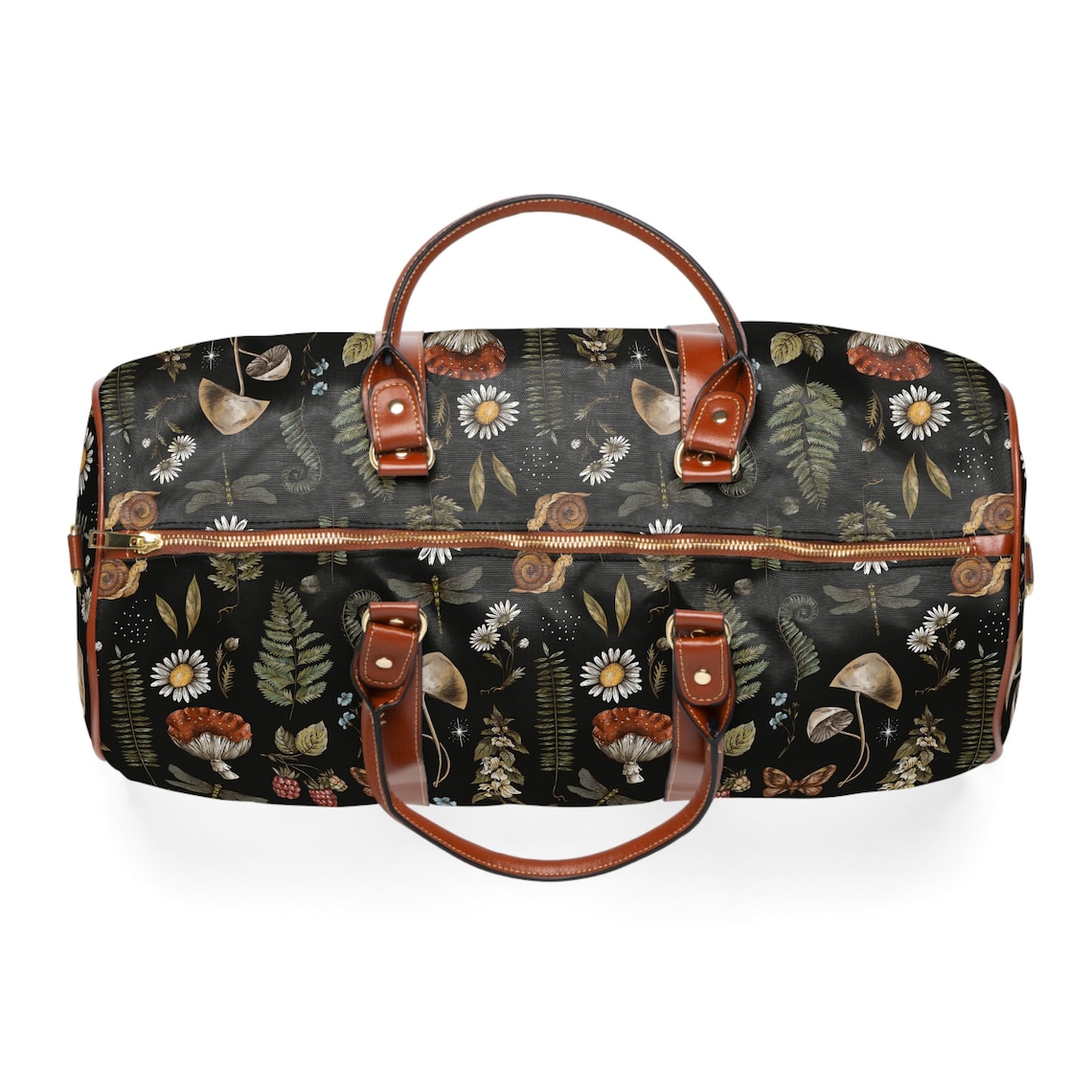 MUSHROOMS SNAIL & FERN Goblincore Carry on Waterproof Travel Bag ...