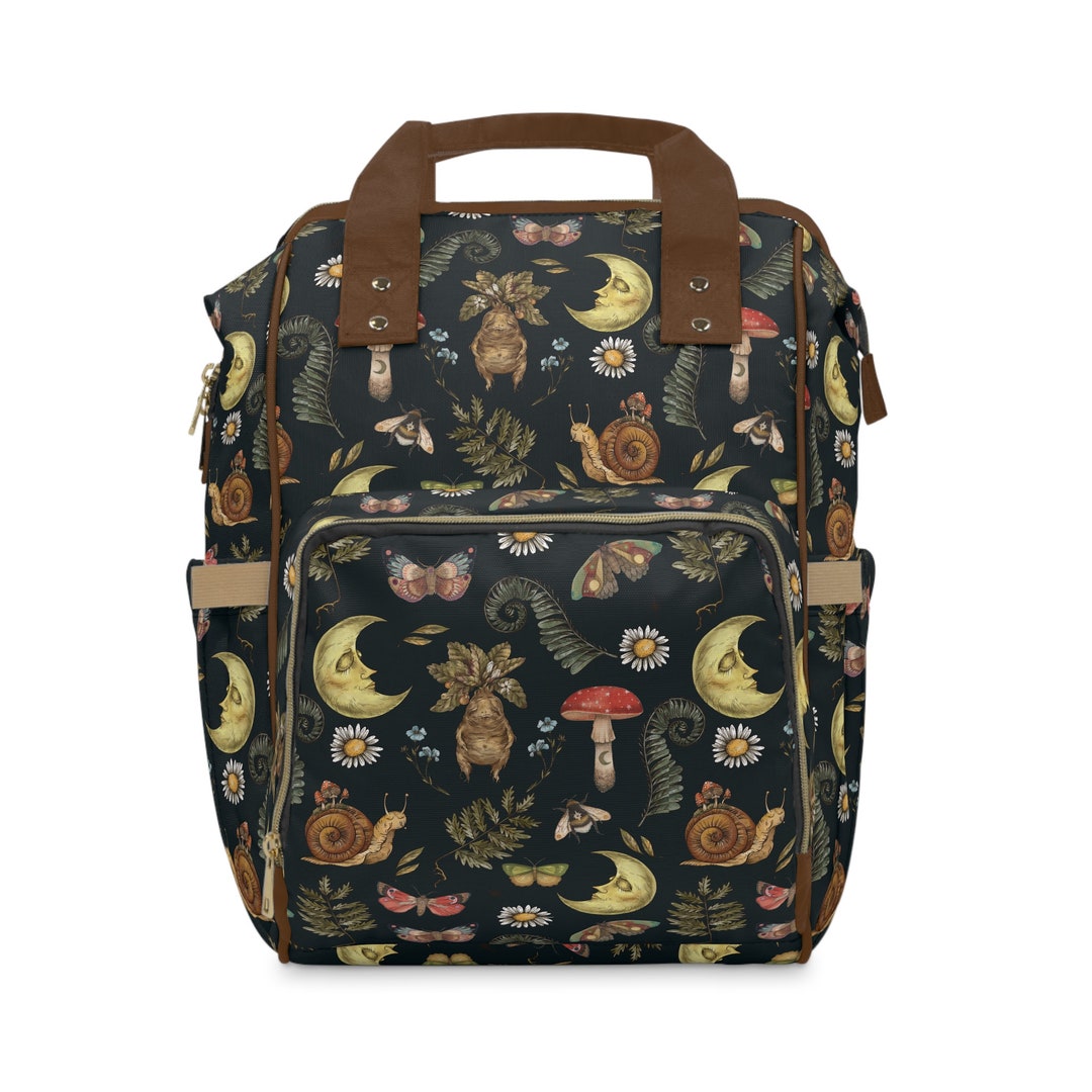MAGICAL WOODLAND Aesthetic Diaper Backpack, Mystical Moth Mushroom ...