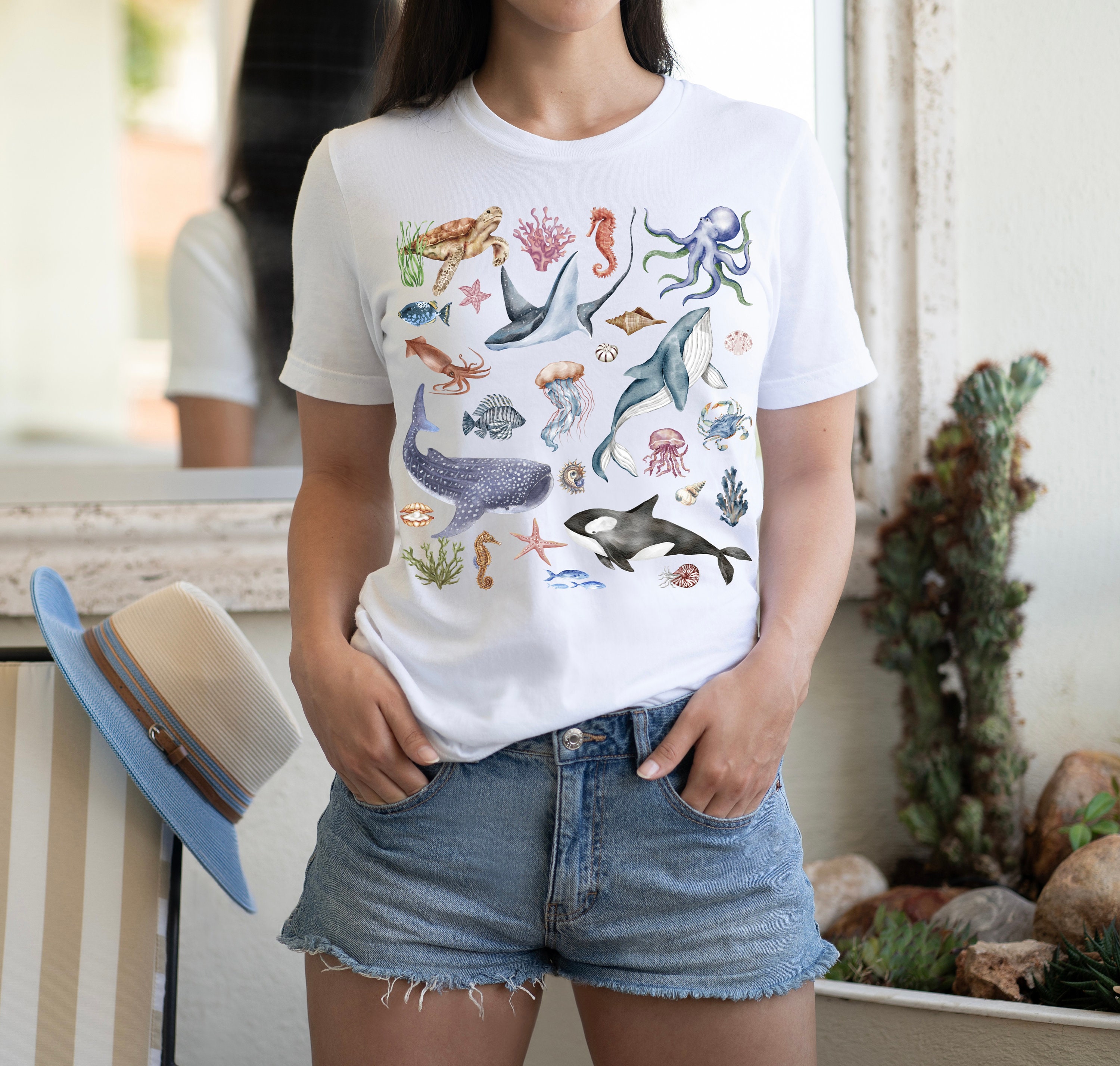 OCEAN Animals Unisex T-shirt UNDERWATER Creatures Shirt - Etsy