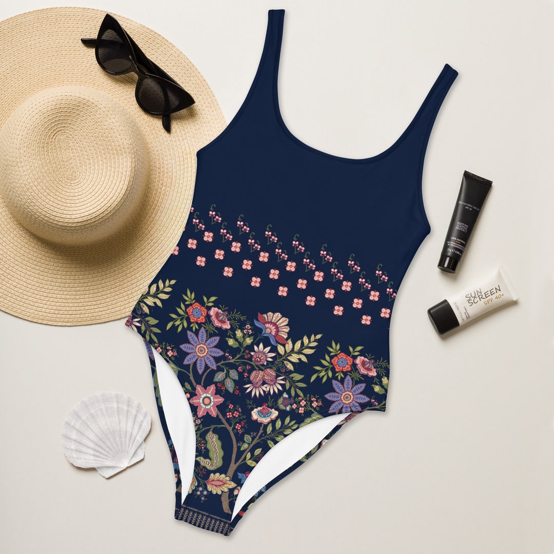 FLORAL DREAMS One-piece Swimsuit for Ladies, Boho Flowers Swimming Suit ...