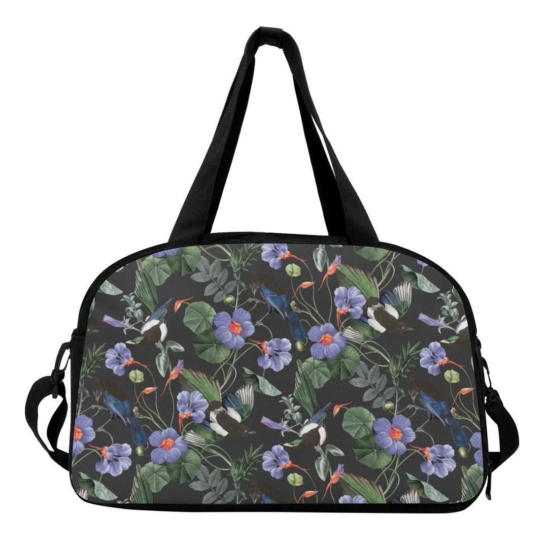 MAGPIE & BINDWEED FLOWERS Travel Luggage Bag, Floral Magpies Carry on ...