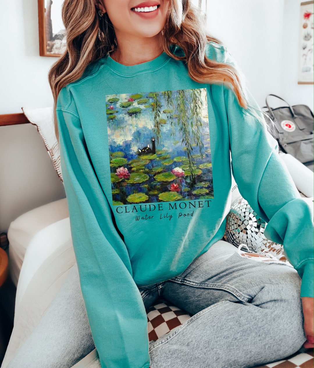 MONET Water Lily Pond Comfort Colors® Sweatshirt, Claude Monet Art ...