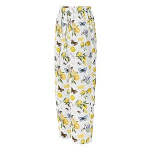 LEMONS Women’s Satin Pajama Pants, Italian Vacation Silky Summer Pants ...