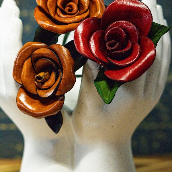Leather Rose - Etsy