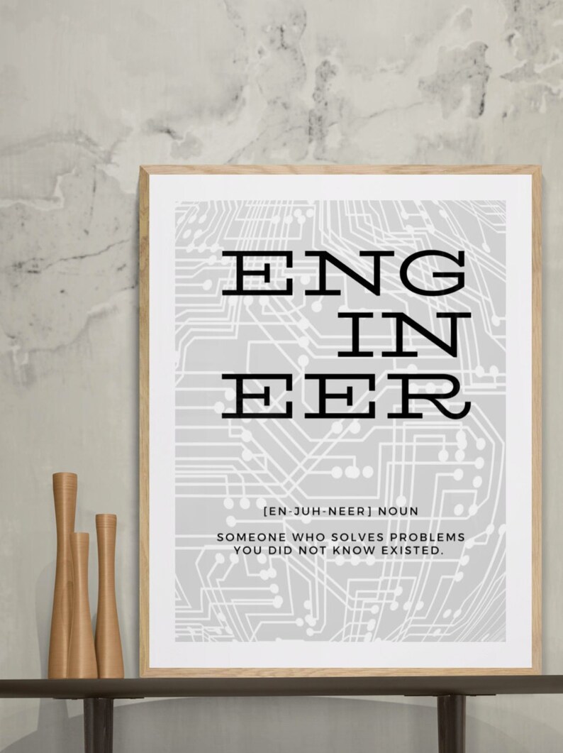 Engineer Wall Art / Engineer Funny Dictionary Definition Printable ...