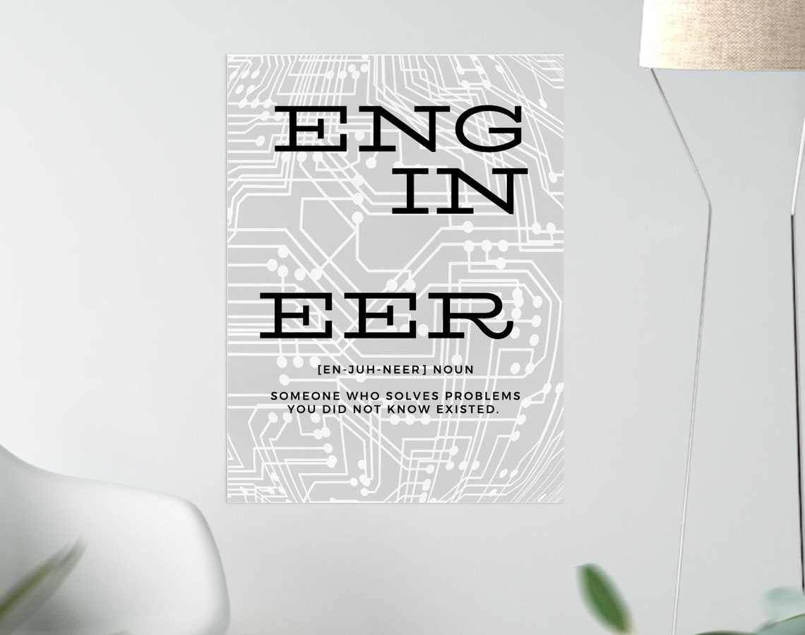 Engineer Wall Art / Engineer Funny Dictionary Definition Printable ...