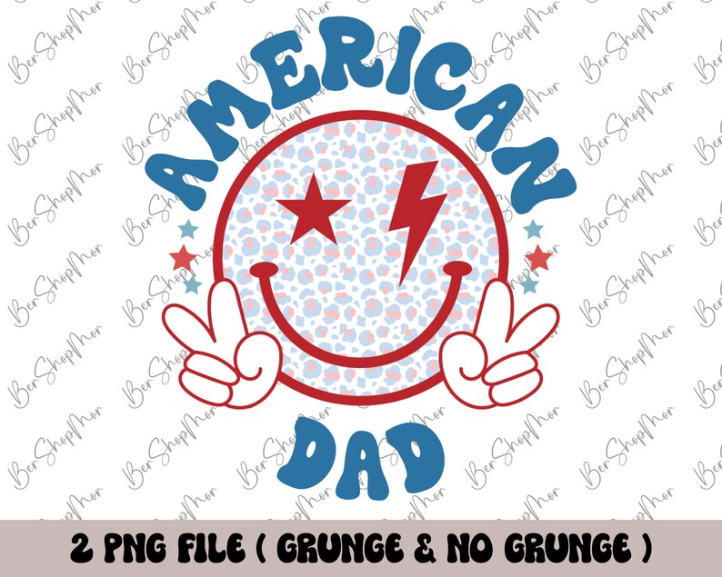 American Dad Png 4th of July Png Retro Png Smiley Face Png - Etsy