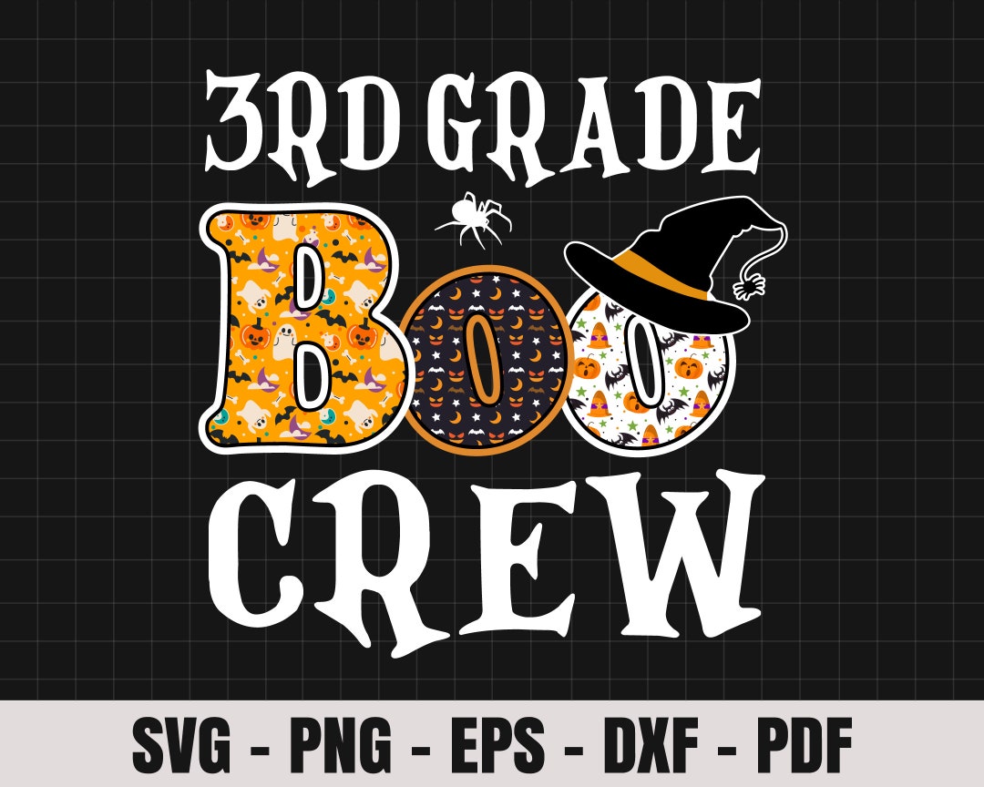 3rd Grade Boo Crew Happy Halloween SVG, Trick or Treat Svg, Spooky ...