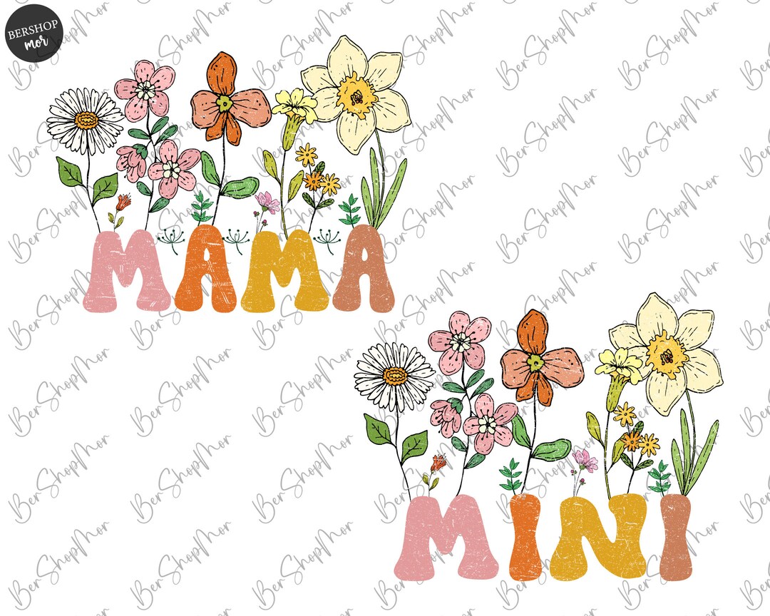 Floral Mama Mini PNG, Sublimation Png, Retro Png, Mom Mini Png, Mama T ...