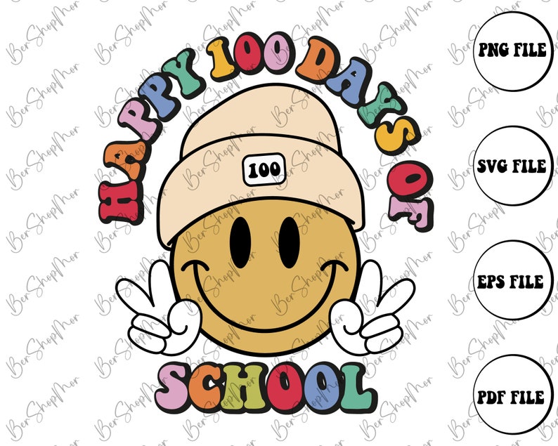 100 Days of School Svg Happy 100 Days of School Svg School - Etsy