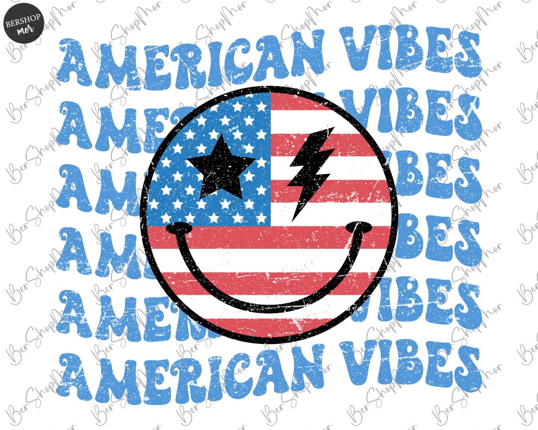 American Vibes Png, 4th of July Png, Retro Png, American Patriotic Png ...