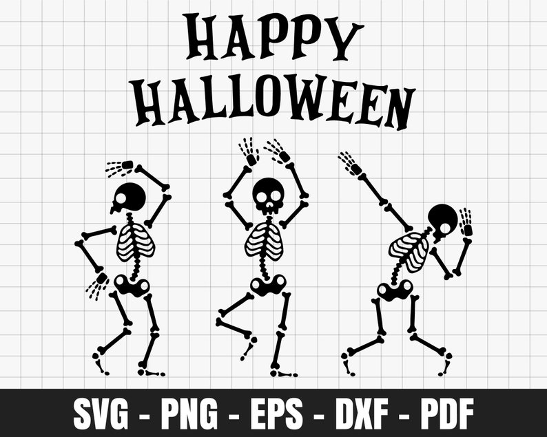 Happy Halloween Skeleton Svg, Dancing Halloween Skeleton Svg Shirt ...