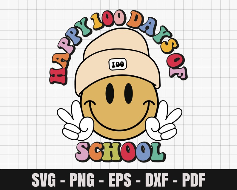 100 Days of School Svg Happy 100 Days of School Svg School - Etsy