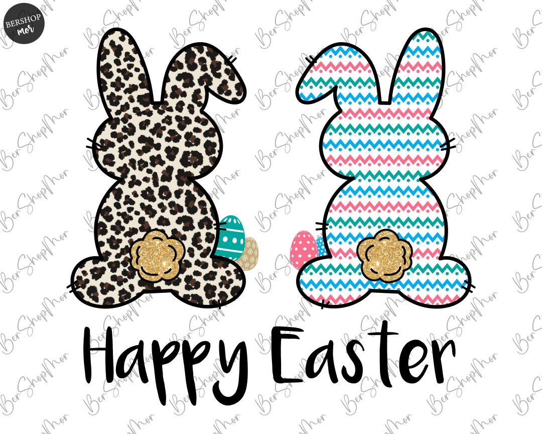 Happy Easter Bunny PNG, Leopard Easter Sublimation, Easter Bunny Png ...