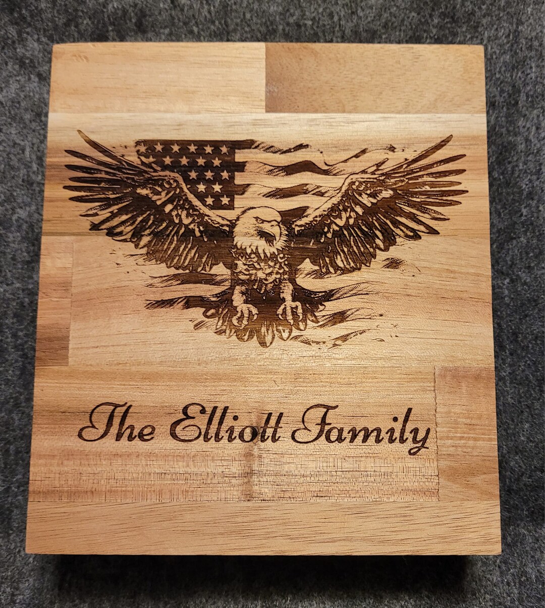 American Flag With Eagle Themed Monogram Walnut Cutting Board - Etsy