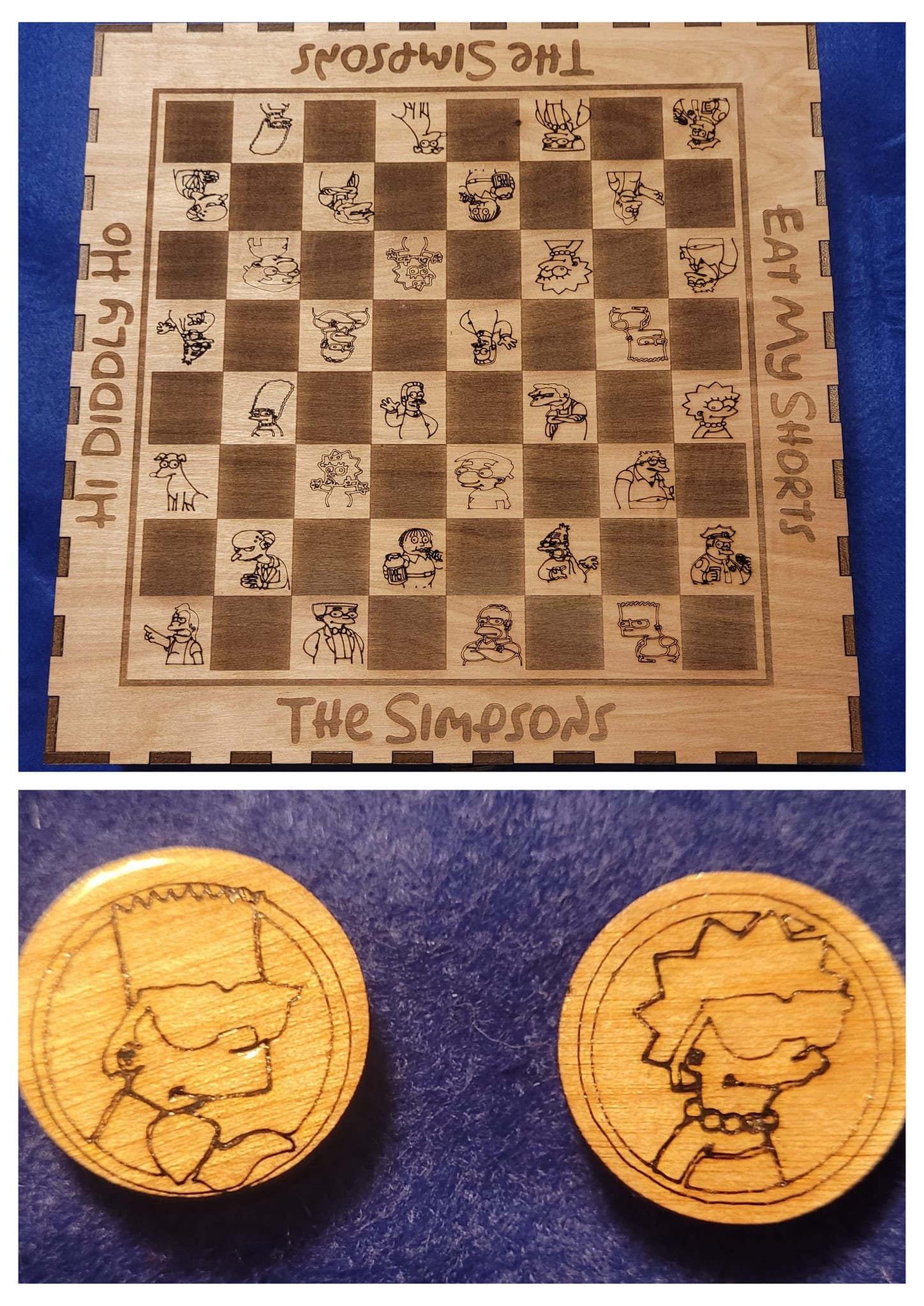 The Simpsons Checker and Chess Set - Etsy