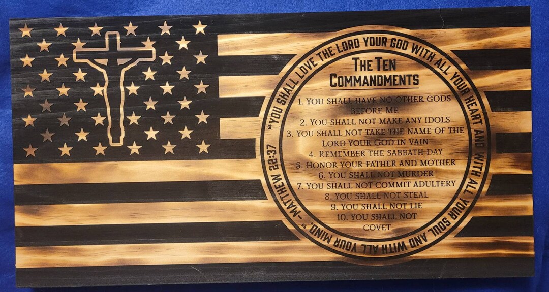 The Ten Commandments Flag - Etsy