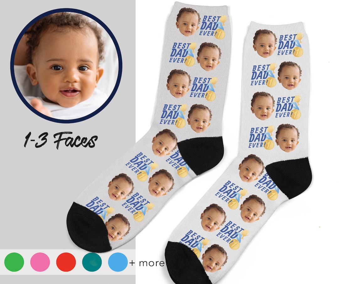 Gift for Dad, Fathers Day Socks, Custom Face Socks, Personalized Socks ...