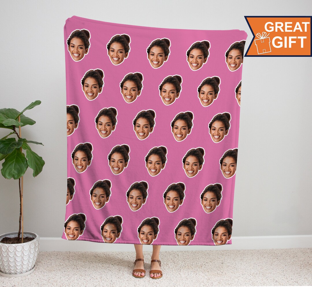 Plush Minky Face Blanket, Personalized Blanket With Your Face, Custom ...