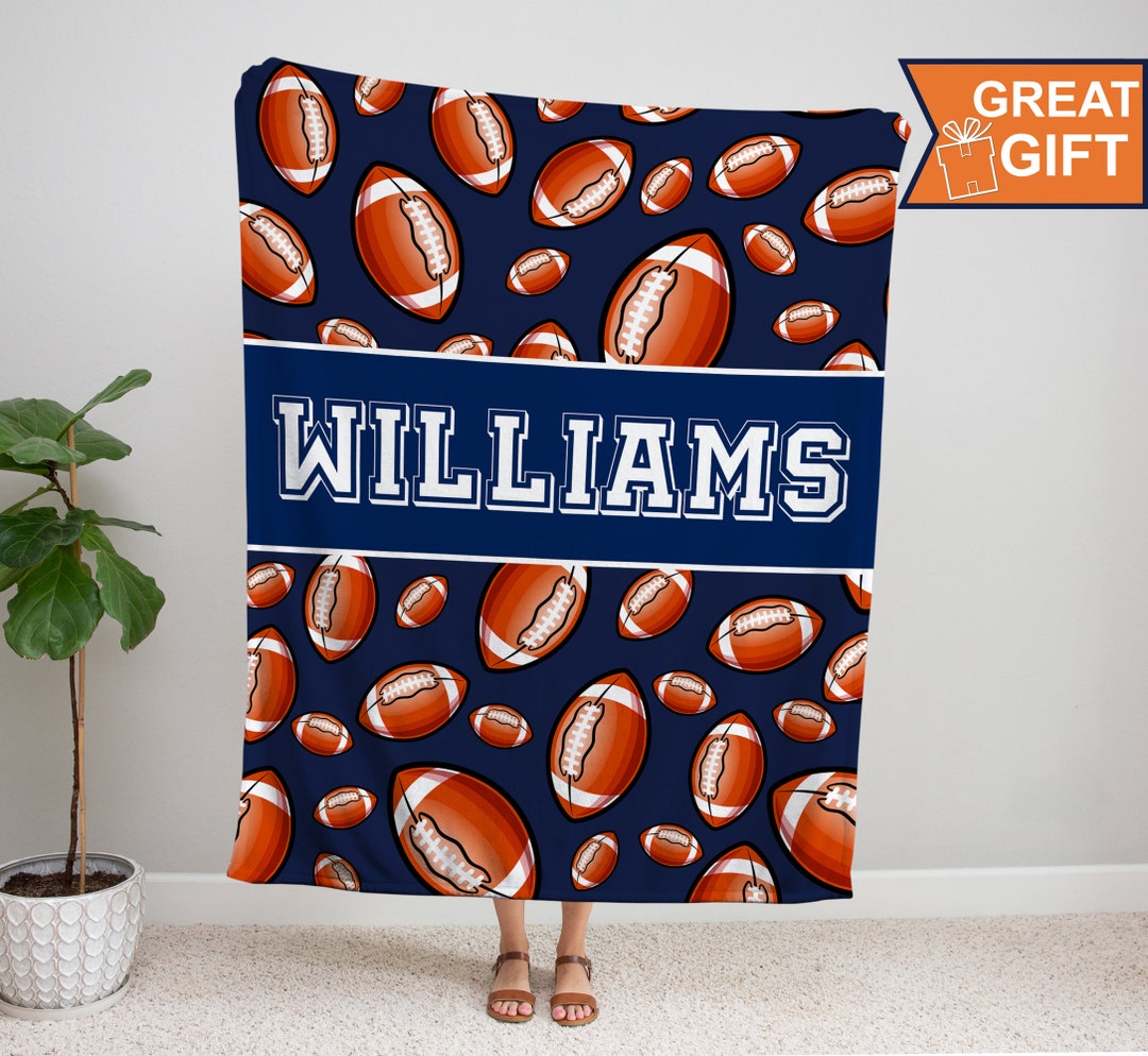 Personalized Football Blanket With Your Name, Sports Gift, Football ...