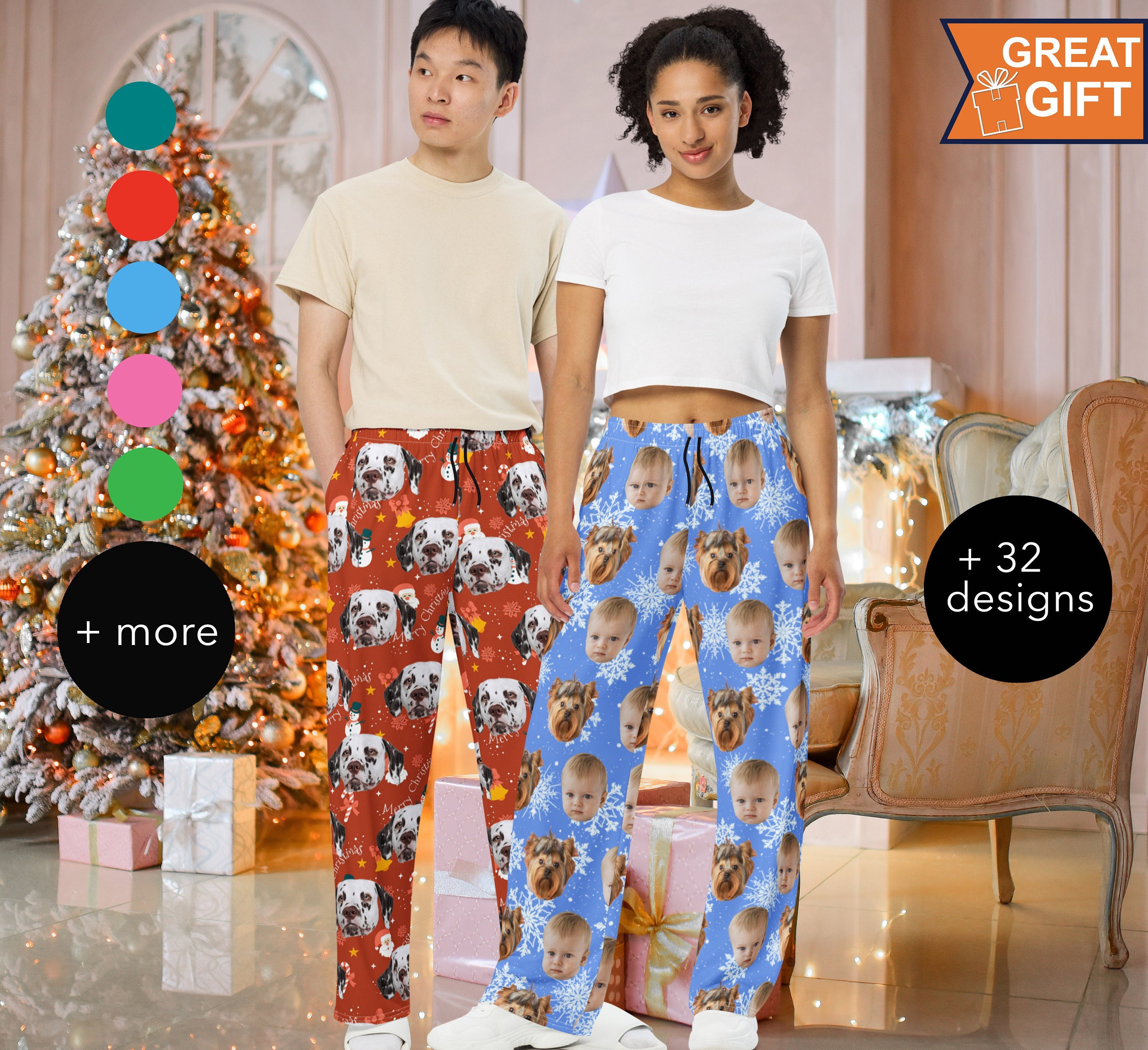 Personalize Pajama Pants With Your Face Couples Pajamas - Etsy
