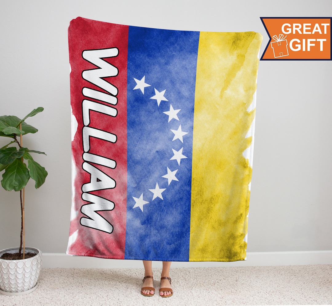 Personalized Venezuela Blanket, Venezuela Flag Blanket, Venezuela Gift ...