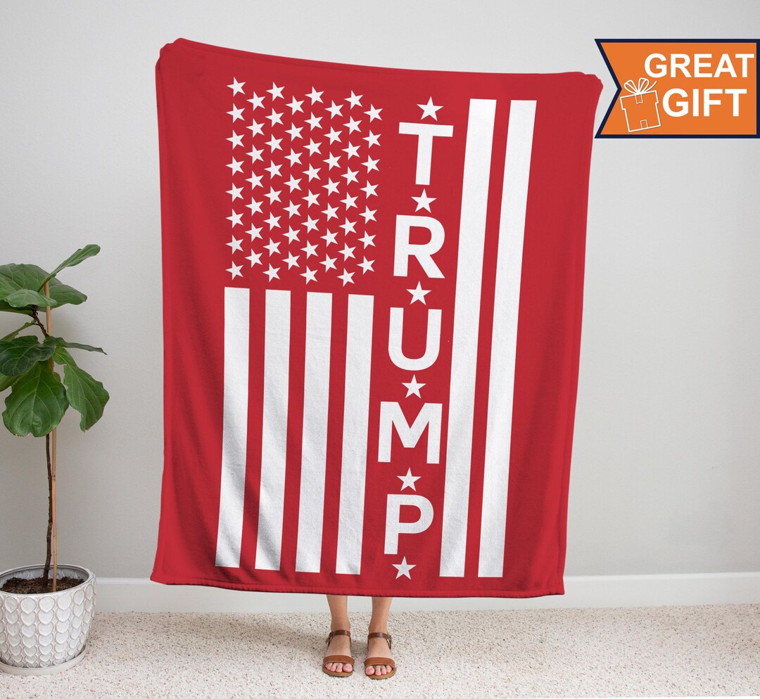 Donald Trump Flag 2024 Blanket, Stand With Trump, Make America Great ...