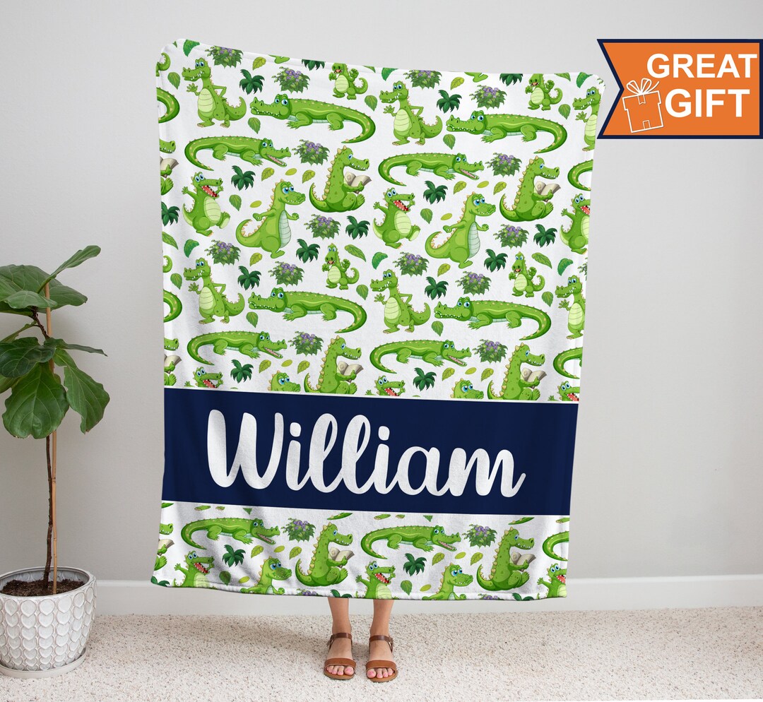 Personalized Alligator Mink Throw Blanket, Alligator Gifts Her Him Kids ...