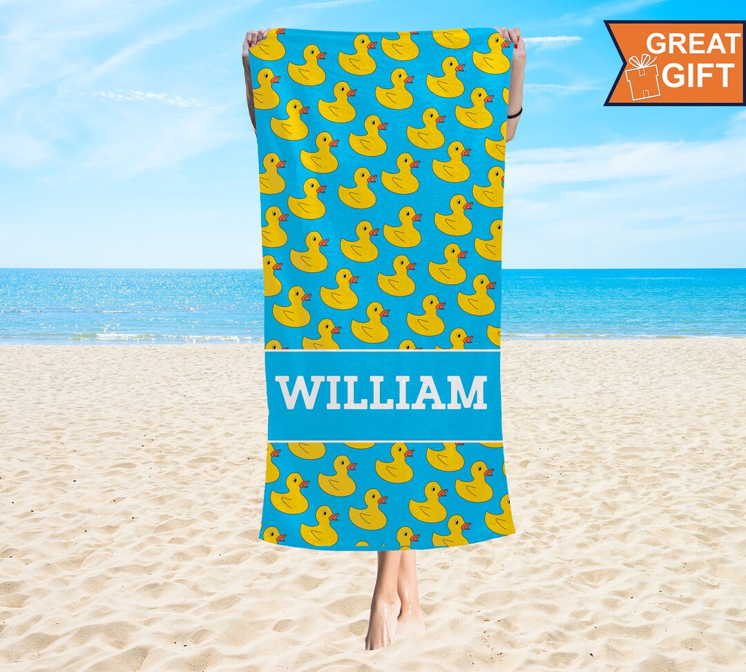 Duck Kids Beach Towel, Personalized Kids Duck Towel for Girl Boy, Duck ...