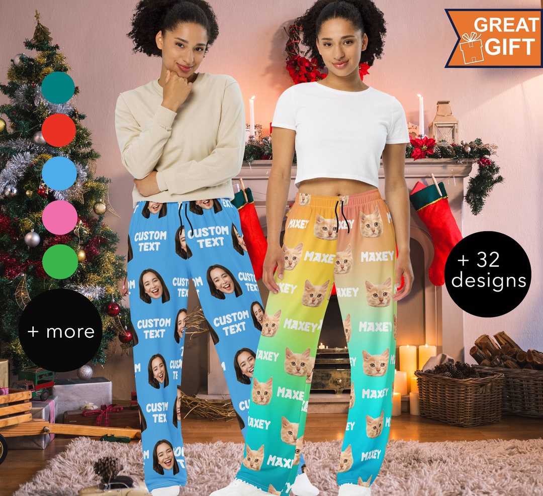 Personalize Pajama Pants With Your Face and Custom Text, Couples ...