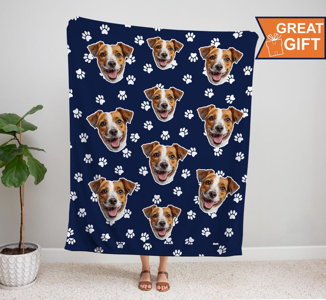 Custom Dog Face Photo Blanket, Dog Blanket, Dog Remembrance Gift, Dog ...