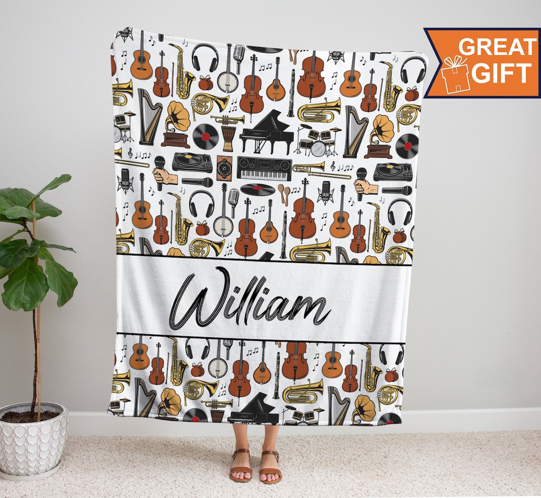 Personalized Music Blanket, Custom Name Blanket, Music Blanket, Gift ...
