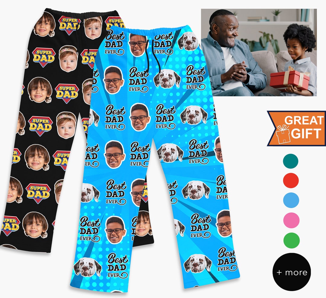 Gift for Dad, Fathers Day Pajamas, Custom Face Pajamas, Personalized ...