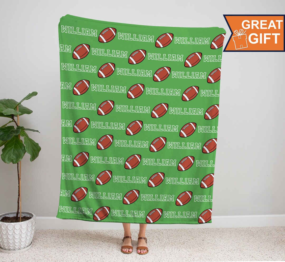Personalized Football Blanket With Your Name, Sports Gift, Football ...