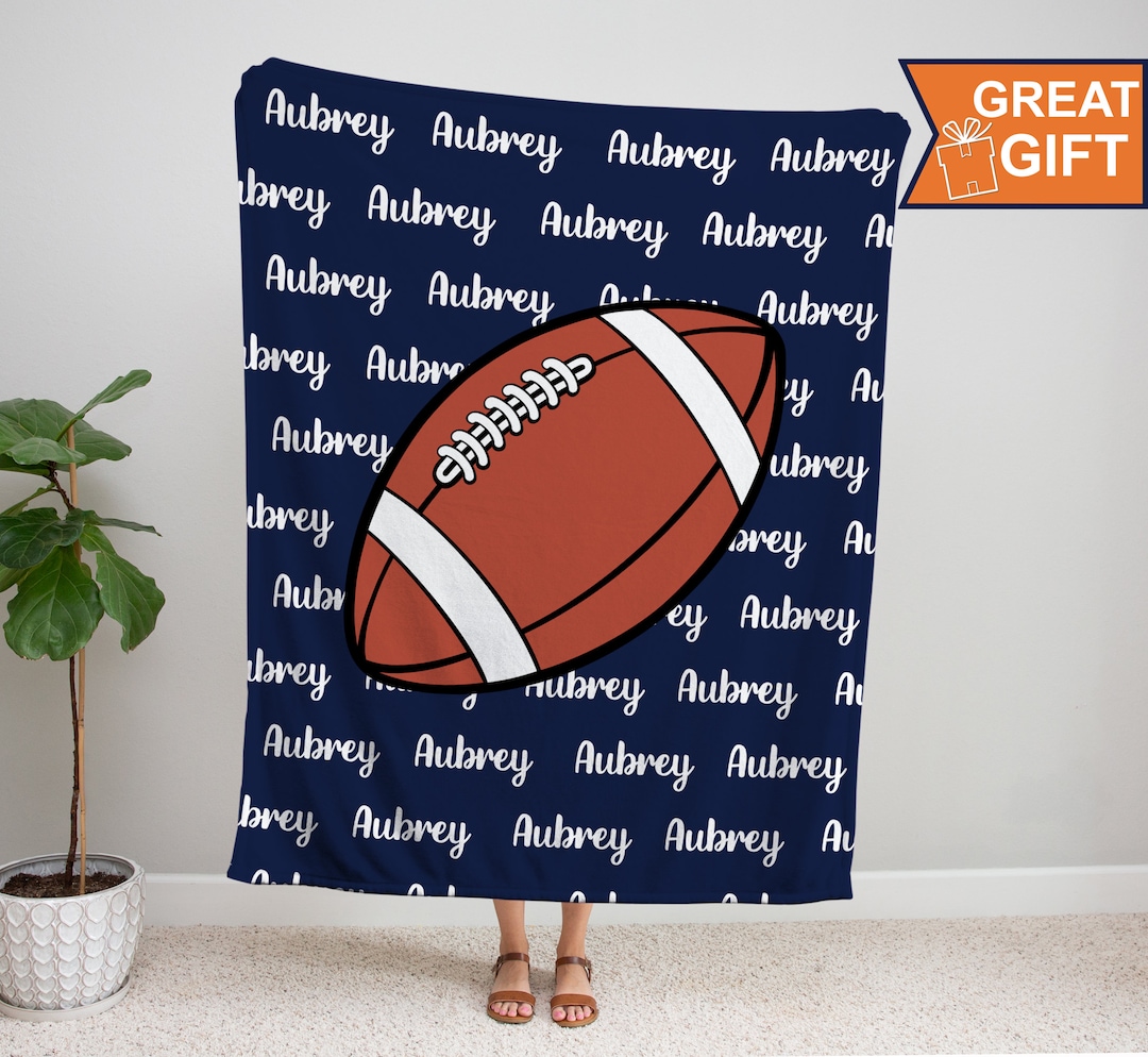 Personalized Football Blanket With Your Name, Sports Gift, Football ...