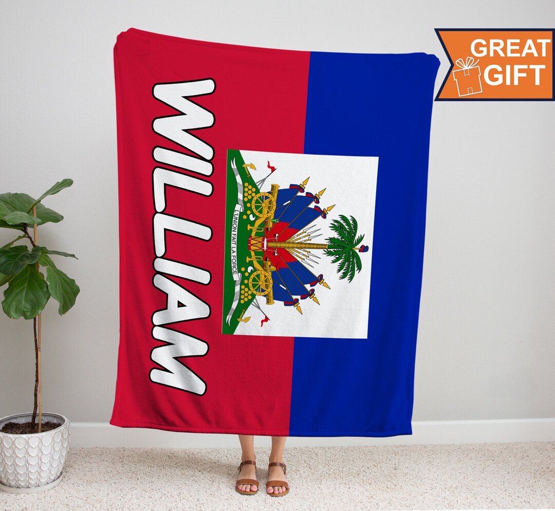 Personalized Haiti Blanket, Haiti Flag Blanket, Haiti Gift for Him Her ...