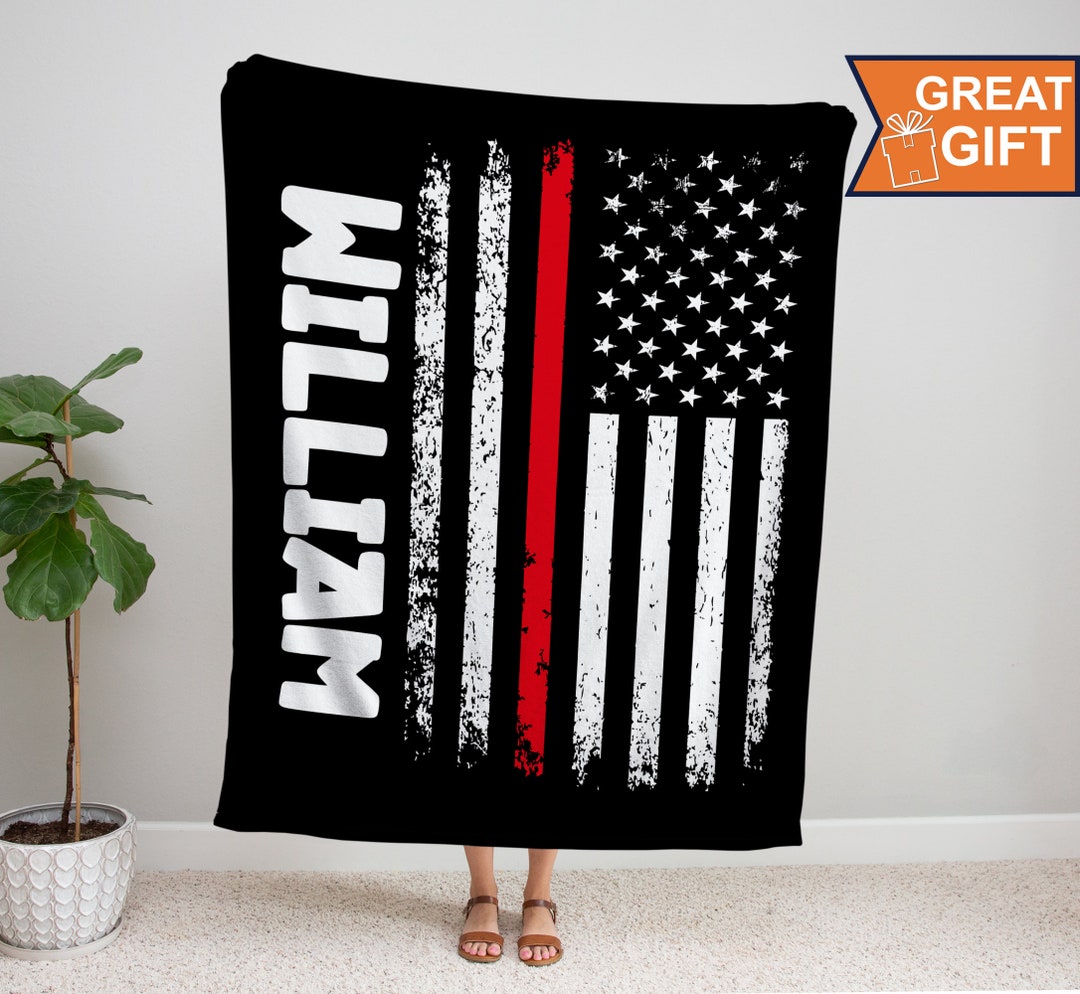 Personalized Firefighter Blanket, Gift for Fireman, Volunteer ...
