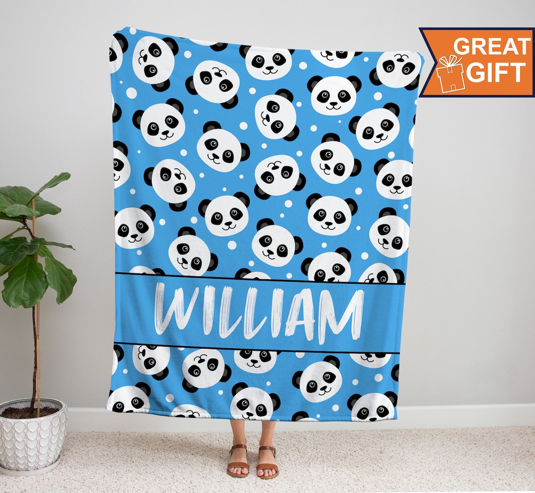 Personalized Panda Blanket, Panda Mink Throw Blanket, Panda Gift ...