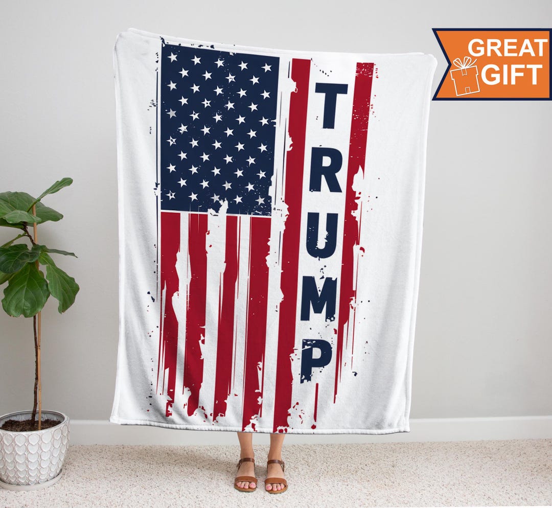 Donald Trump Flag 2024 Blanket, Stand With Trump, Make America Great ...