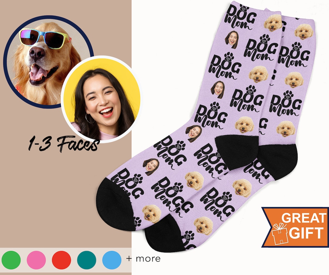 Gift for Pet Mom, Pet Dad, Custom Dog Socks, Memorial Gift, Custom Pet ...