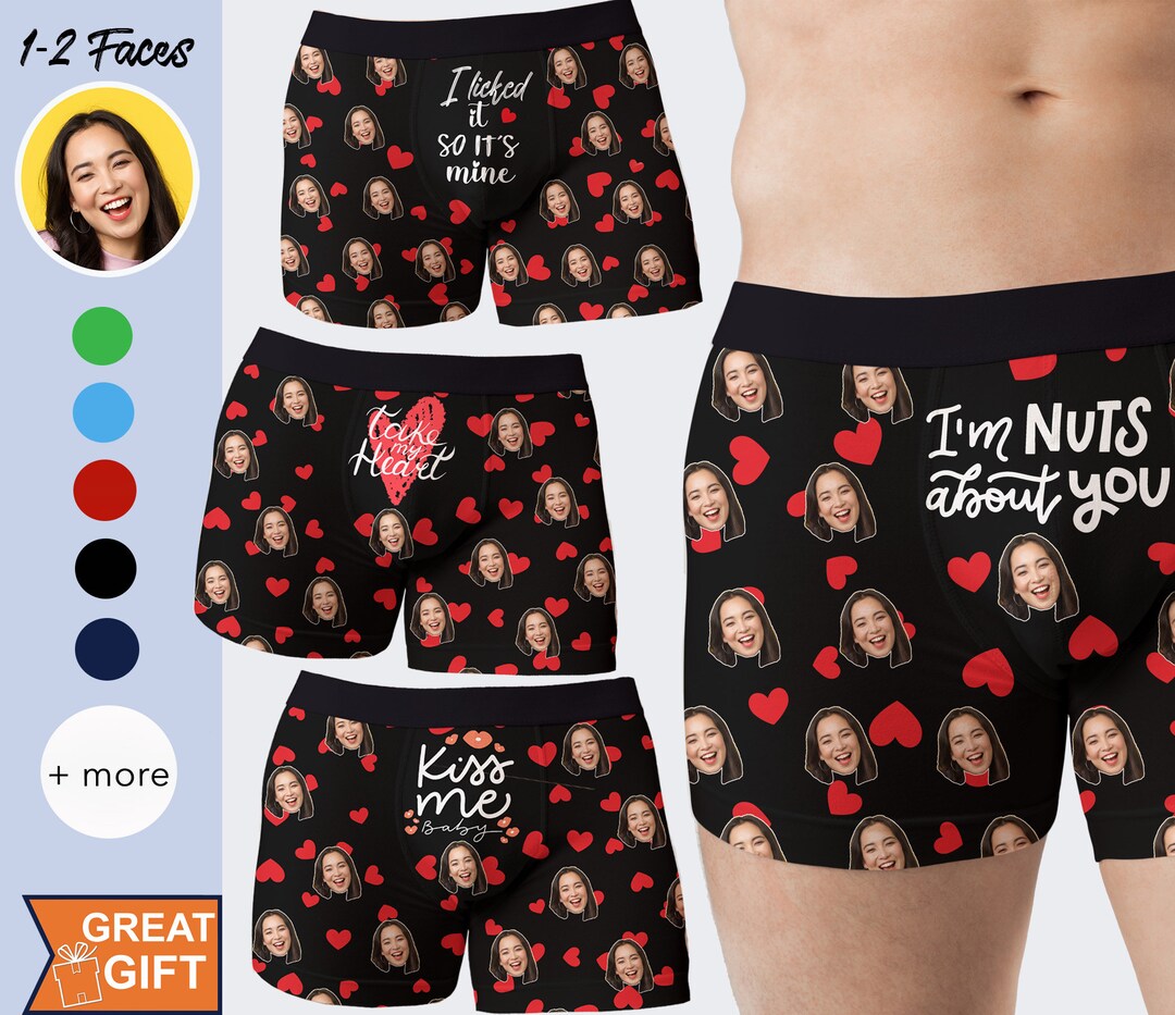 Custom Boxer Briefs With Faces, Valentines Day Gift for Husband ...