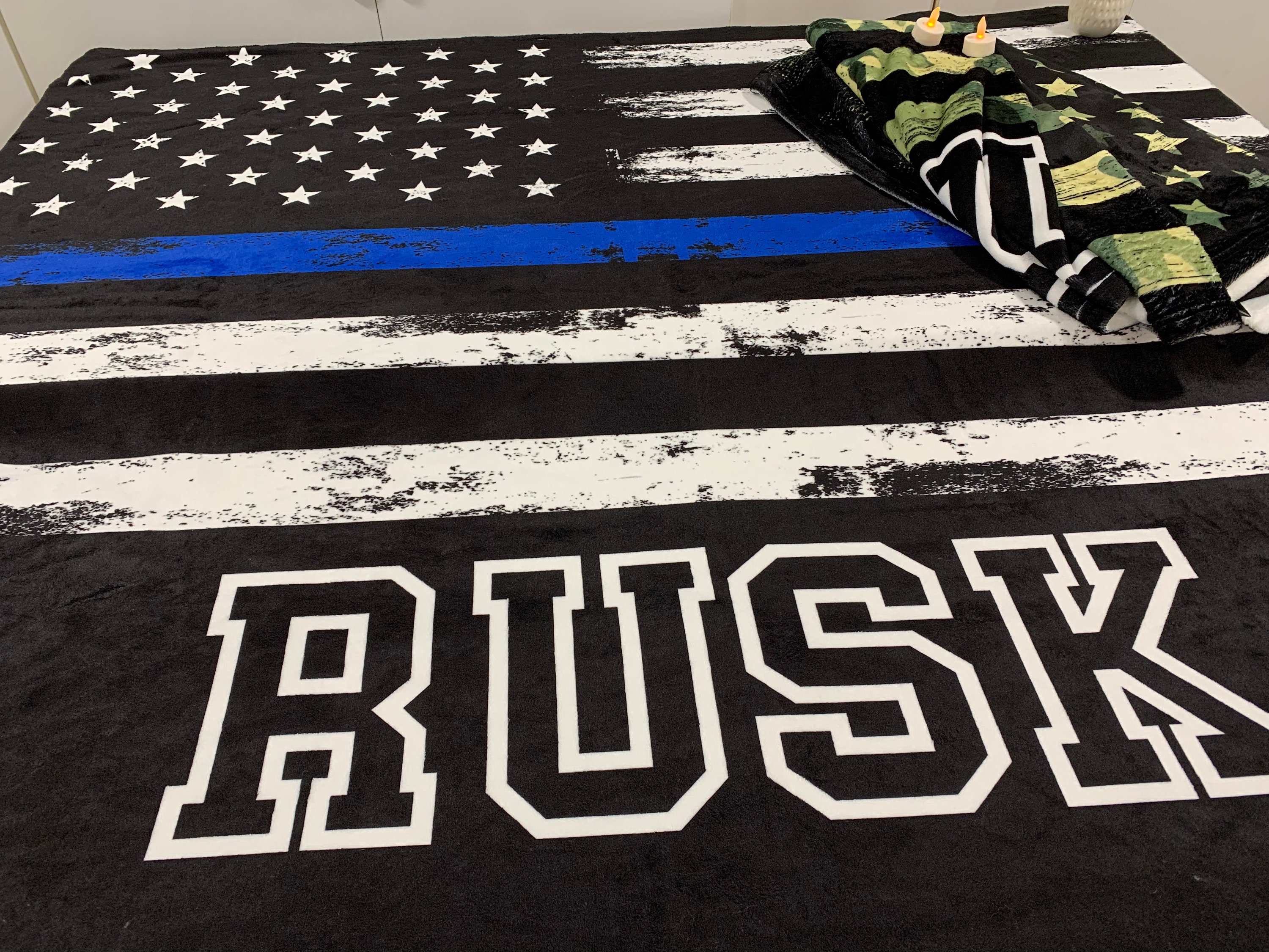 Thin Blue Line Blanket Personalized Blanket Police Officer - Etsy