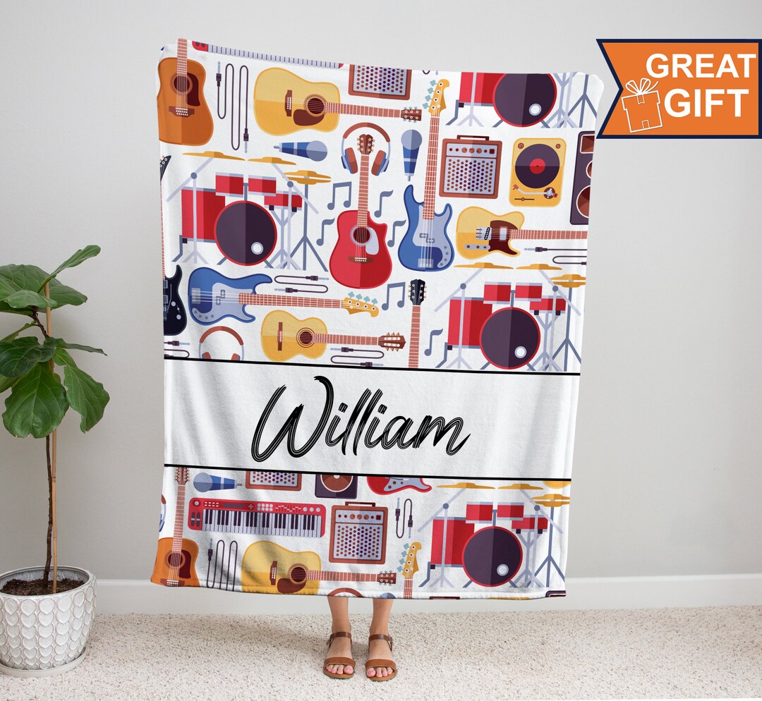 Personalized Music Blanket, Custom Name Blanket, Music Blanket, Gift ...