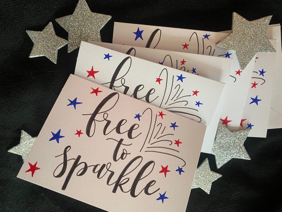 Free to Sparkle Cards, Pack of 5 - Etsy