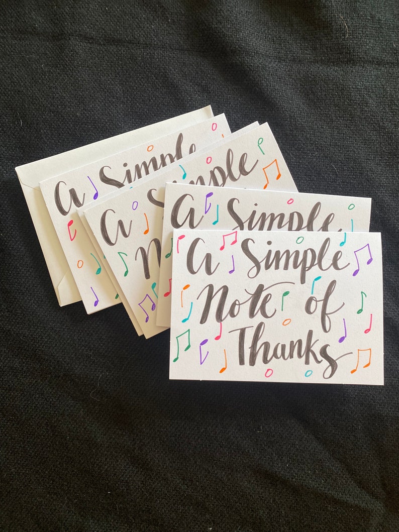 A Simple Note of Thanks, Pack of 5 - Etsy