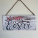 Happy Easter Bunny Hanging Sign - Etsy