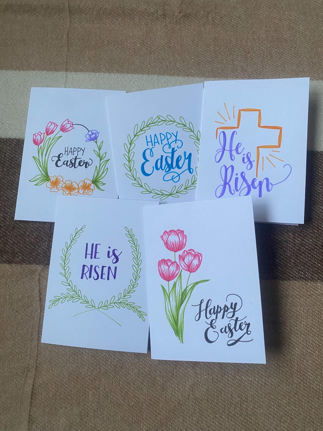 Happy Easter Cards, Pack of 5 - Etsy
