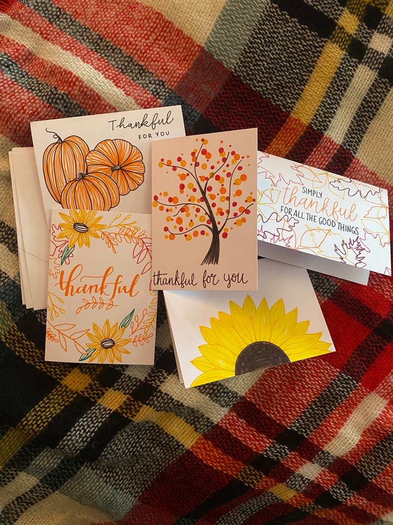 Fall Thankful Cards, Pack of 5 - Etsy