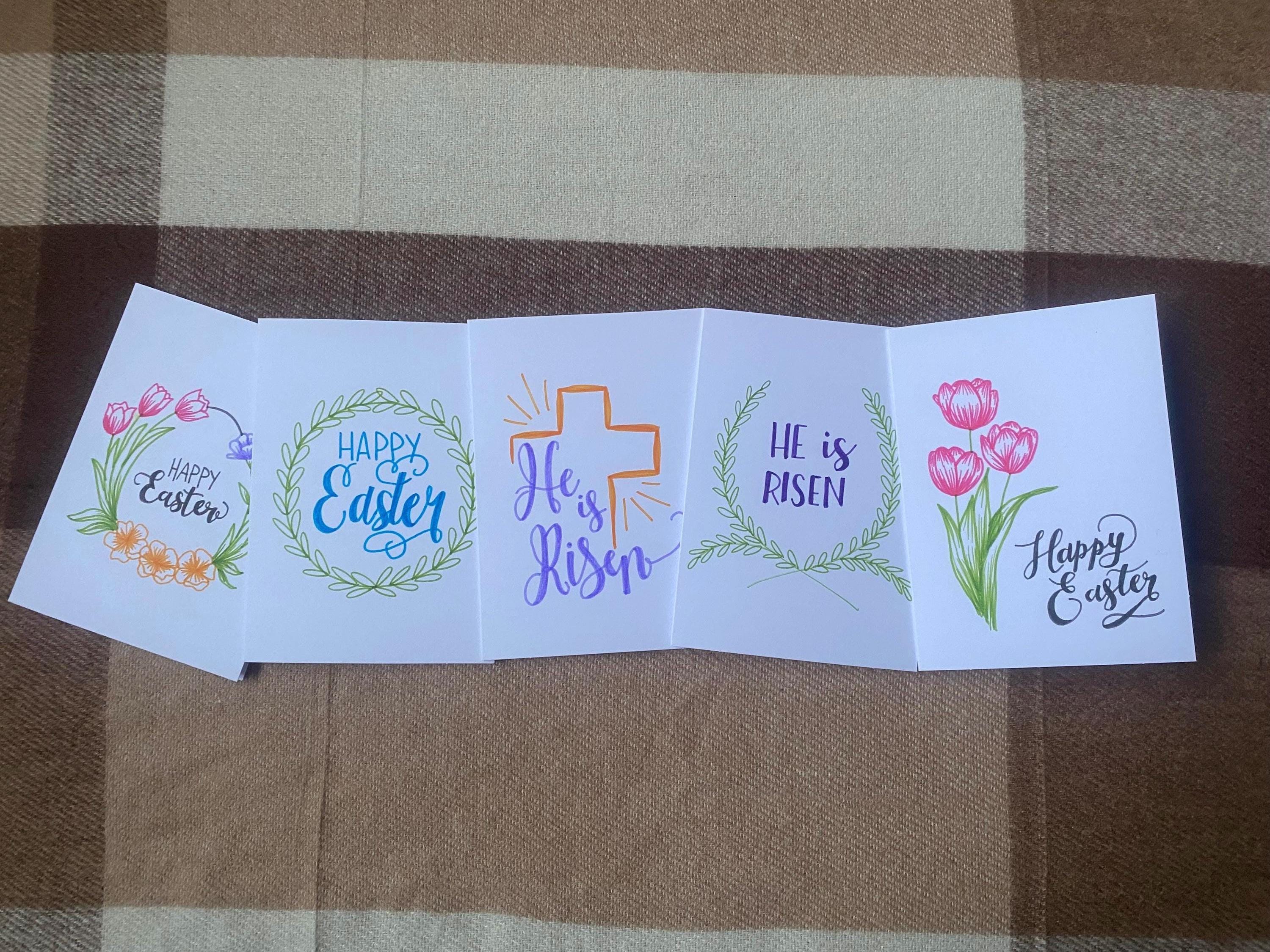 Happy Easter Cards, Pack of 5 - Etsy