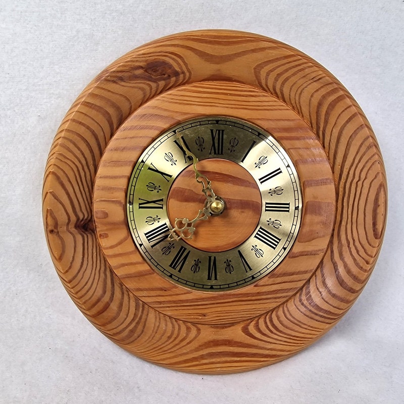 Turned Wood Clock - Etsy